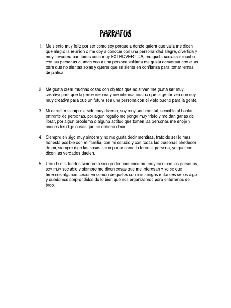 PARRAFOS | PDF | Autosuperación | Estilo de vida