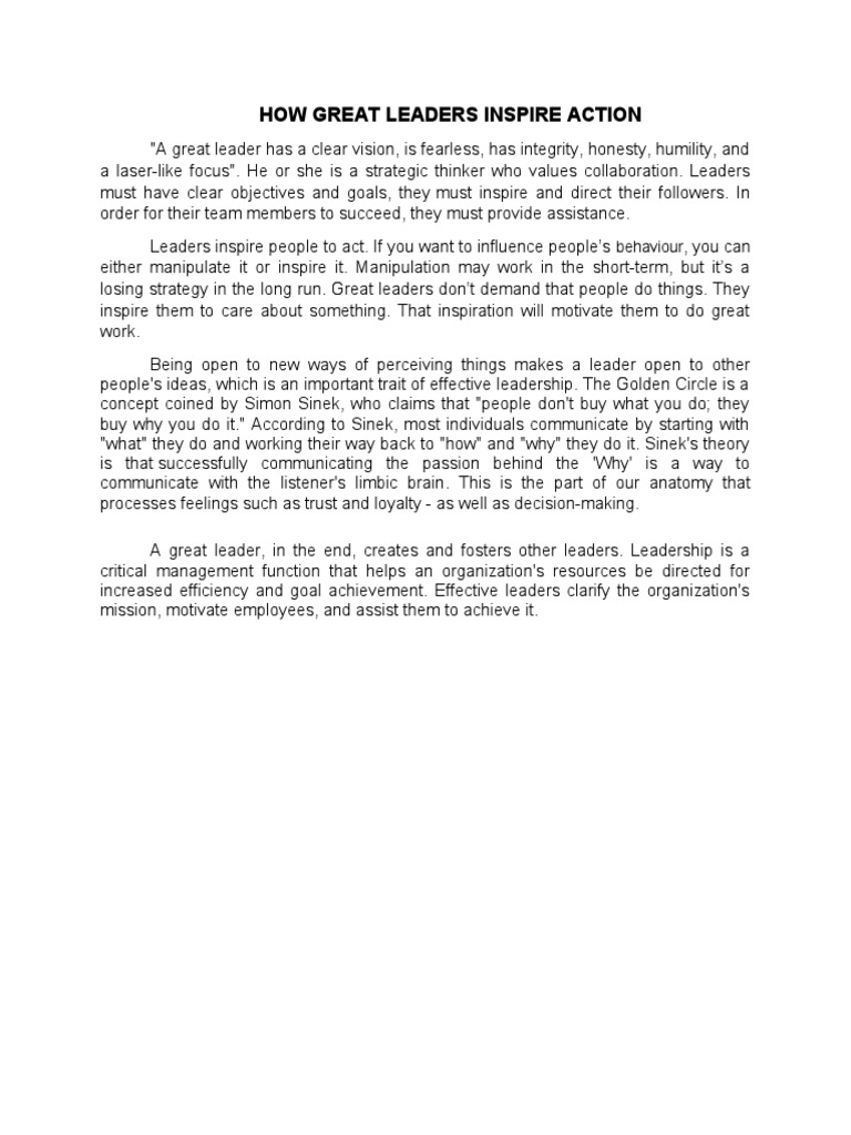 How Great Leaders Inspire Action | PDF | Career & Growth | Business