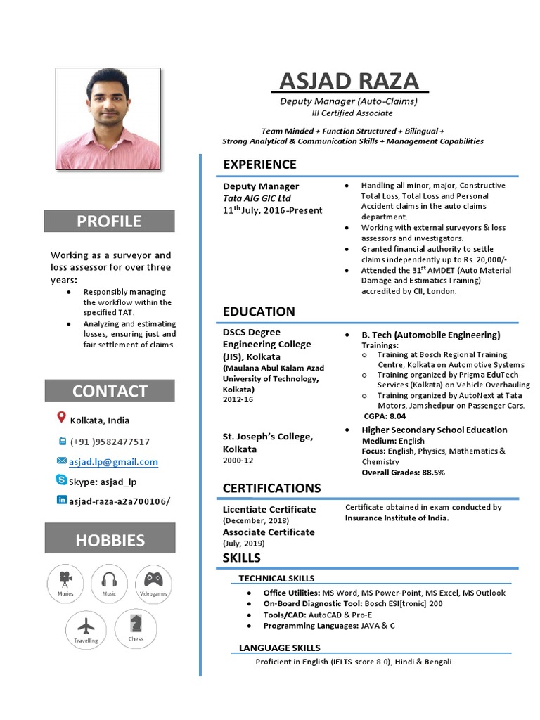 Asjad Raza: Profile | PDF | Kolkata | Vehicles