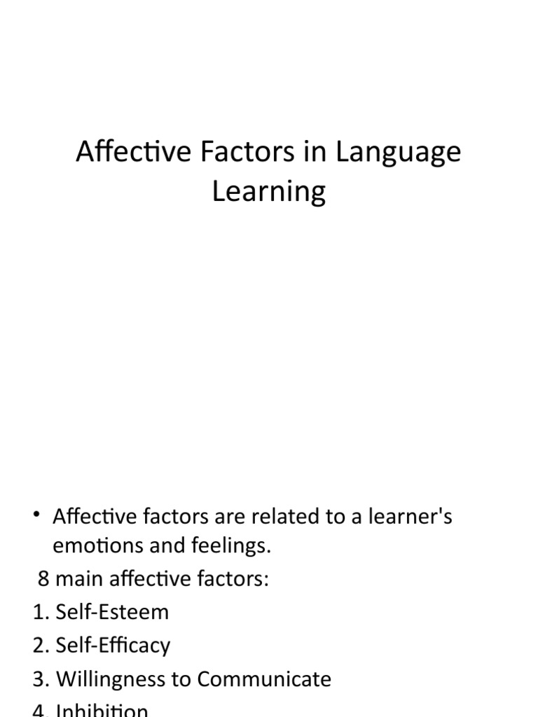 R.2 Affective Factors in Language Learning | PDF | Extraversion And ...