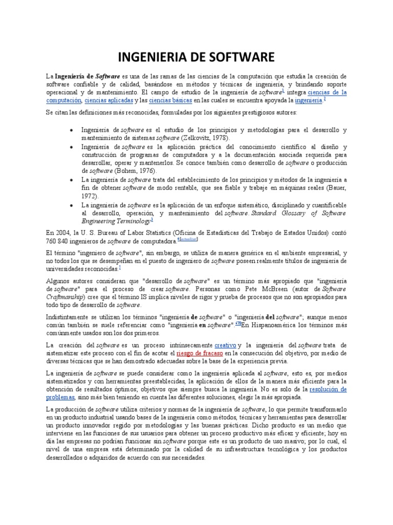 Introducción a la Ingeniería de Software | PDF | Ingeniería de software ...