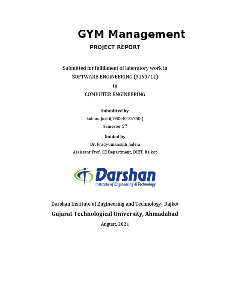 Gym Management System Report | PDF | User (Computing) | Fee