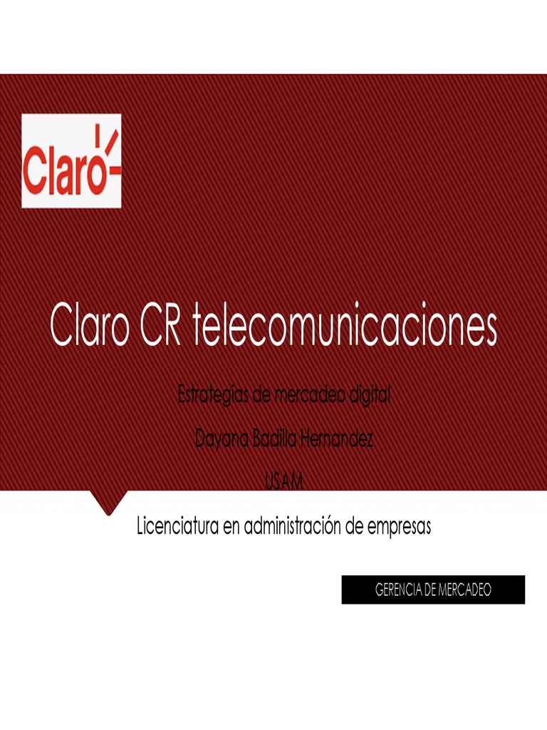 Claro CR Telecomunicaciones MERCADEO | PDF | Marketing | Negocios ...