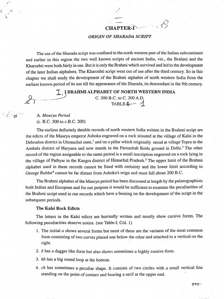 Origin of Sharada Script Chapter 1 - Dr. B.K. Kaul Deambi - PDF - Text ...