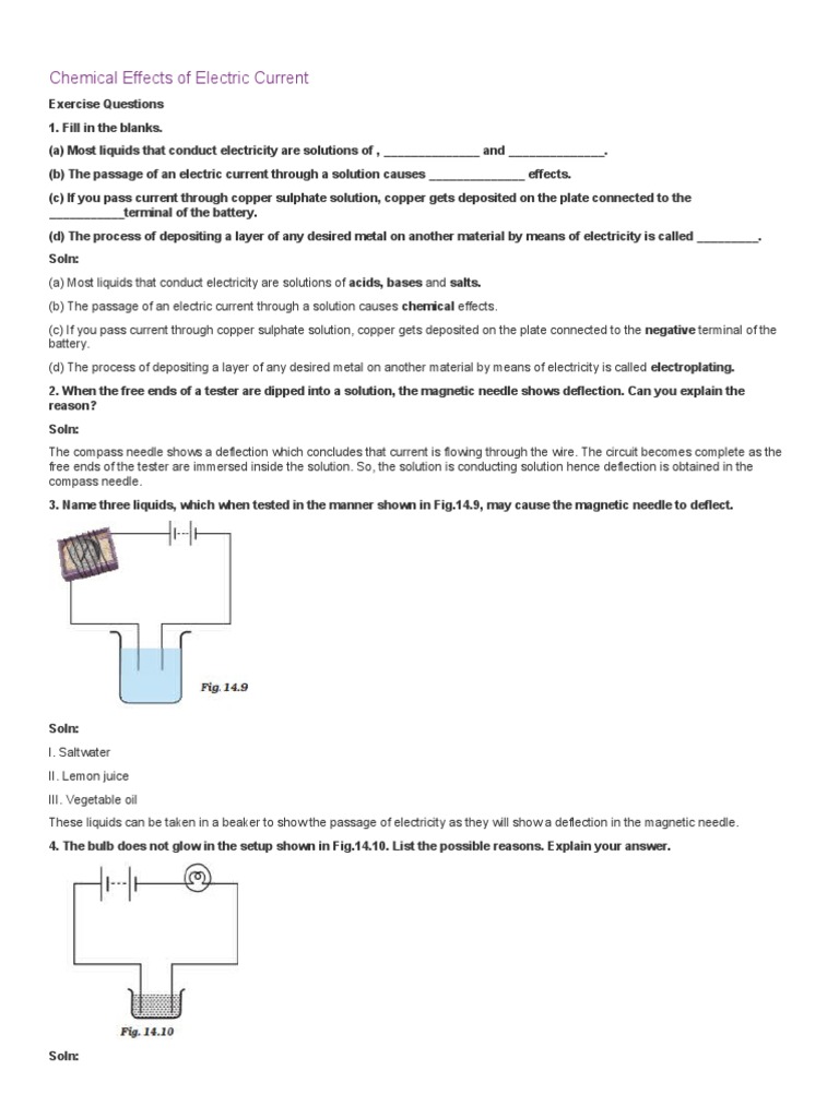 Chemical Effects of Electric Current | PDF | Sodium Chloride ...