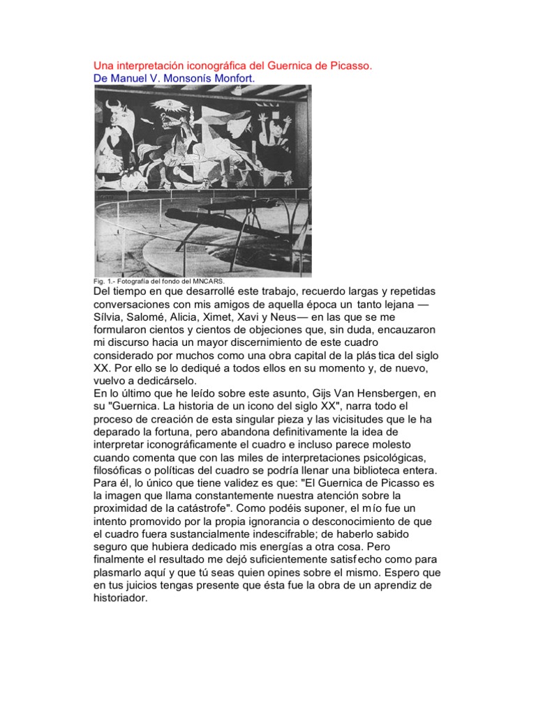 Interpretación del Guernica | PDF | Pablo Picasso | Pinturas