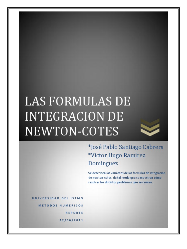 Las Formulas de Integracion de Newton | PDF | Integral | Cálculo