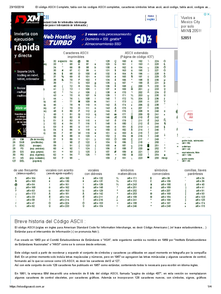 Código Ascii | PDF | Informática | Datos de computadora