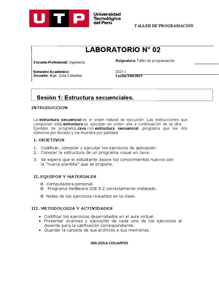 S01 S2-Ejercicios | PDF | Programa de computadora | Programación