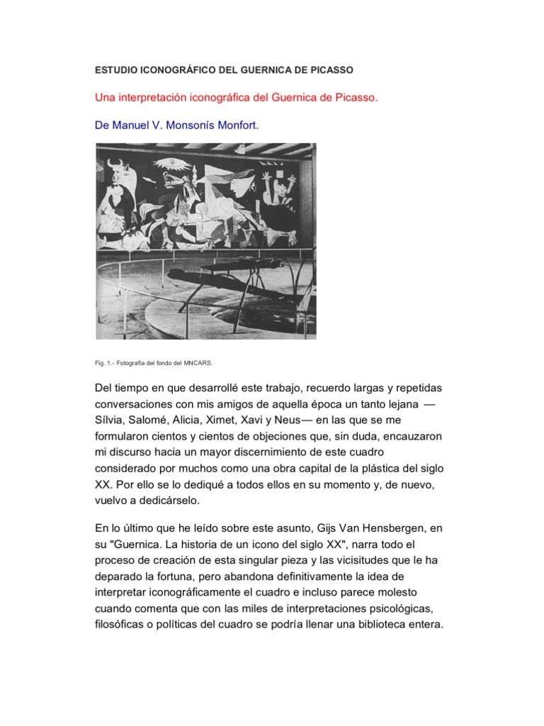 Estudio Iconográfico Del Guernica de Picasso | PDF | Pablo Picasso ...