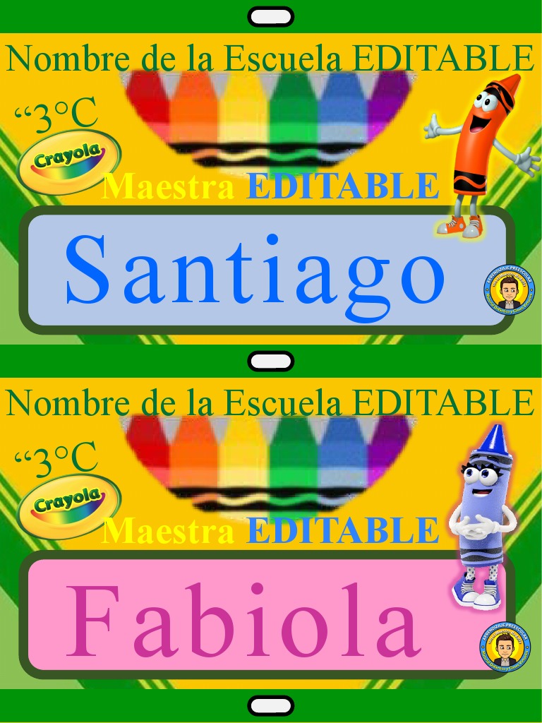 Gafetes Crayola | PDF