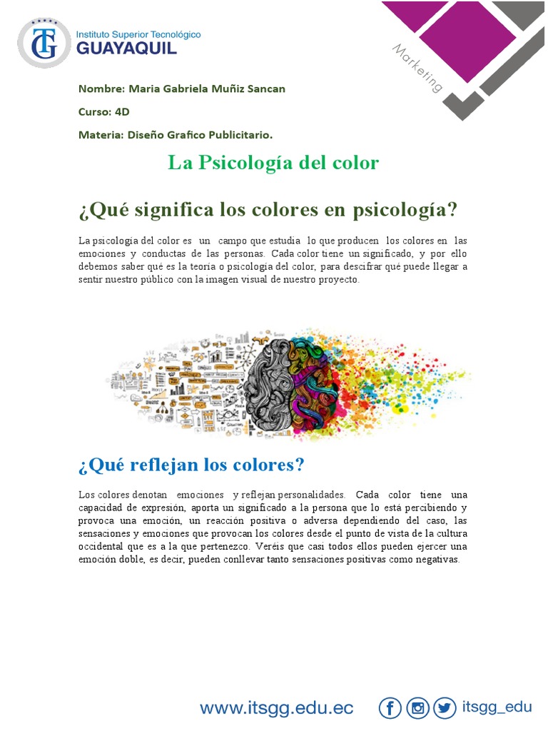 Psicologia Del Color | PDF | Color | Sicología