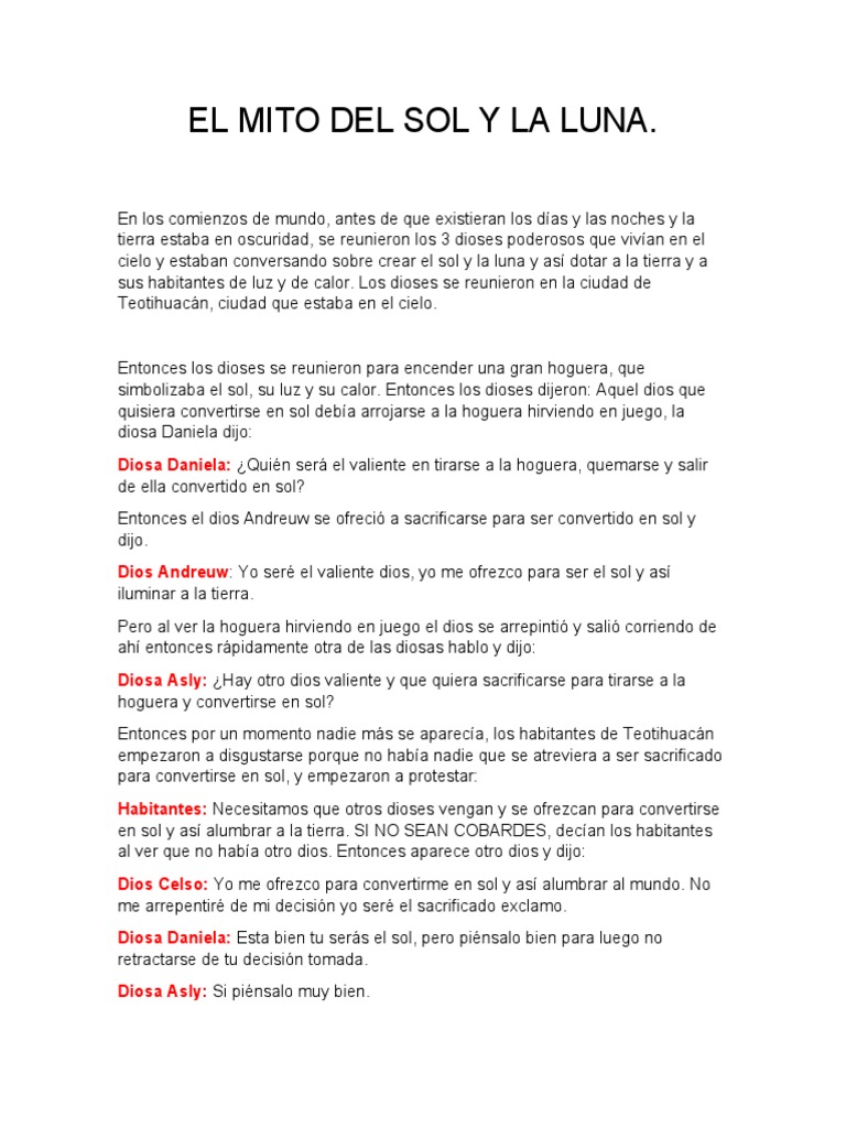 El Mito Del Sol y La Luna | PDF