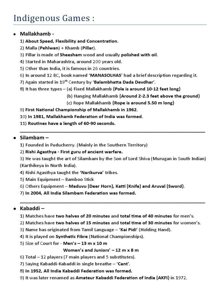 Indigenous Games:: Mallakhamb | Download Free PDF | South Asia | Combat ...
