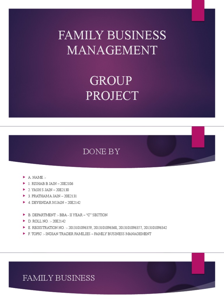 Family Business Management Presentation | PDF | Leadership | Business