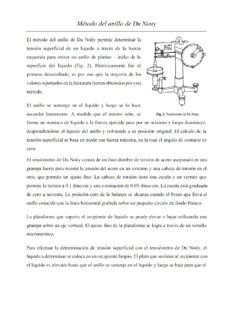 Metodo Del Anillo de Du Nouy | PDF