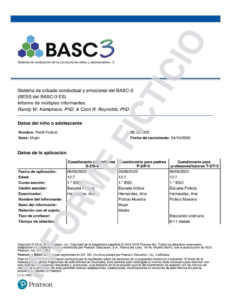 Basc-3 Es Bess Informe Ficticio de Multiples Informantes 1 | PDF