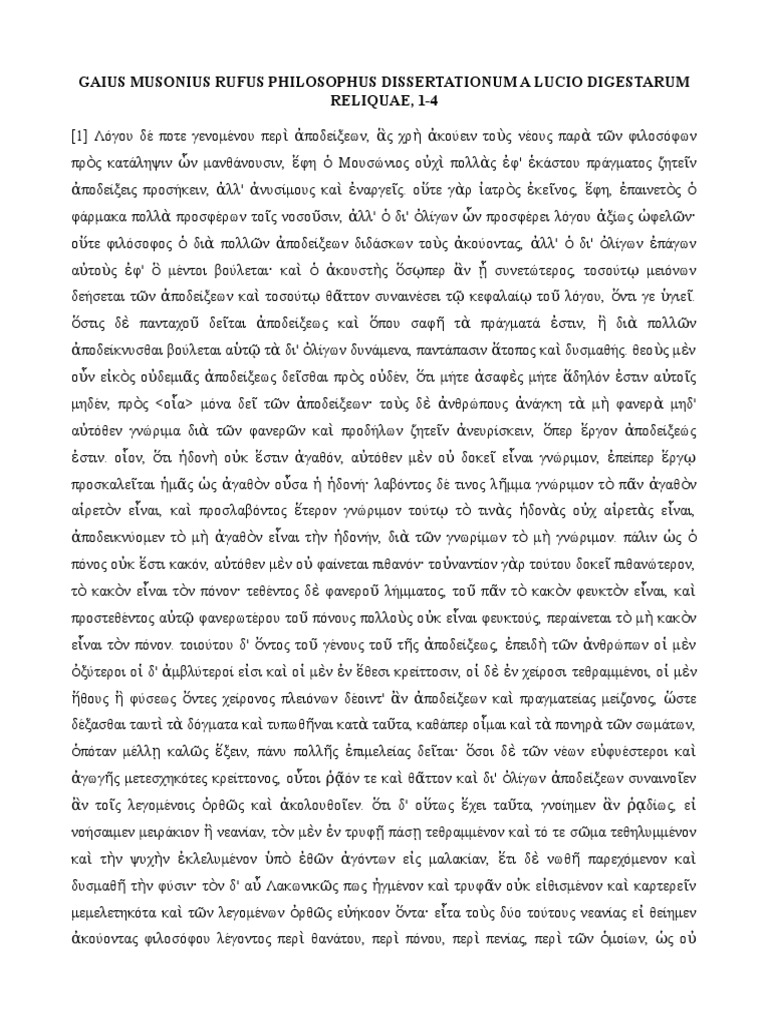 Musonio Rufo | PDF