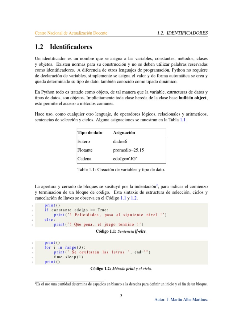 Identificador Python Pdf Python Lenguaje De Programación Objeto Informática