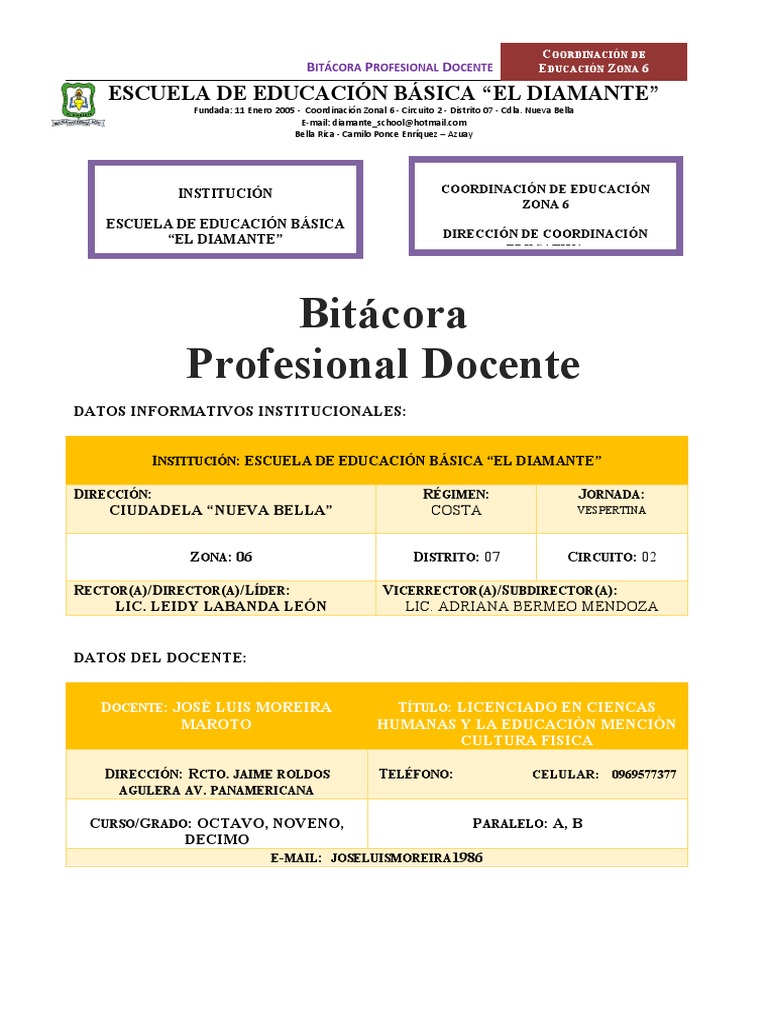Bitacora Docente | PDF | Educación primaria | Inclusión (Educación)