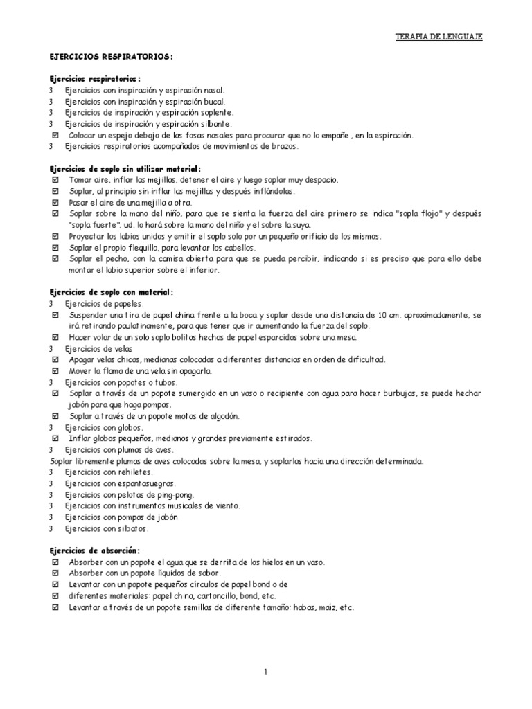 Ejercicios de Habla | PDF