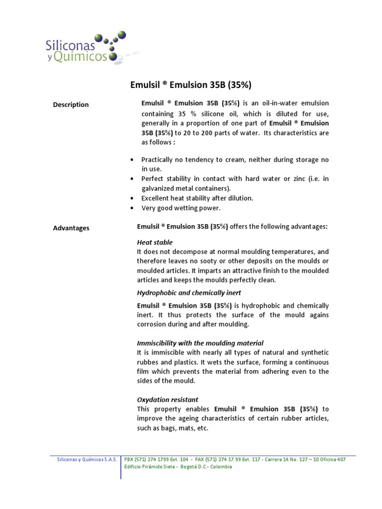 Emulsil Emulsion 35B 35 | Download Free PDF | Emulsion | Corrosion