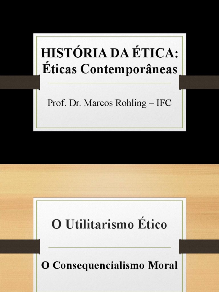 Aula 2º Ano. História Da Ética (Ética Utilitarismo) | PDF ...