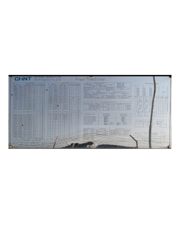 80 MVA EHV TX Name Plate | PDF