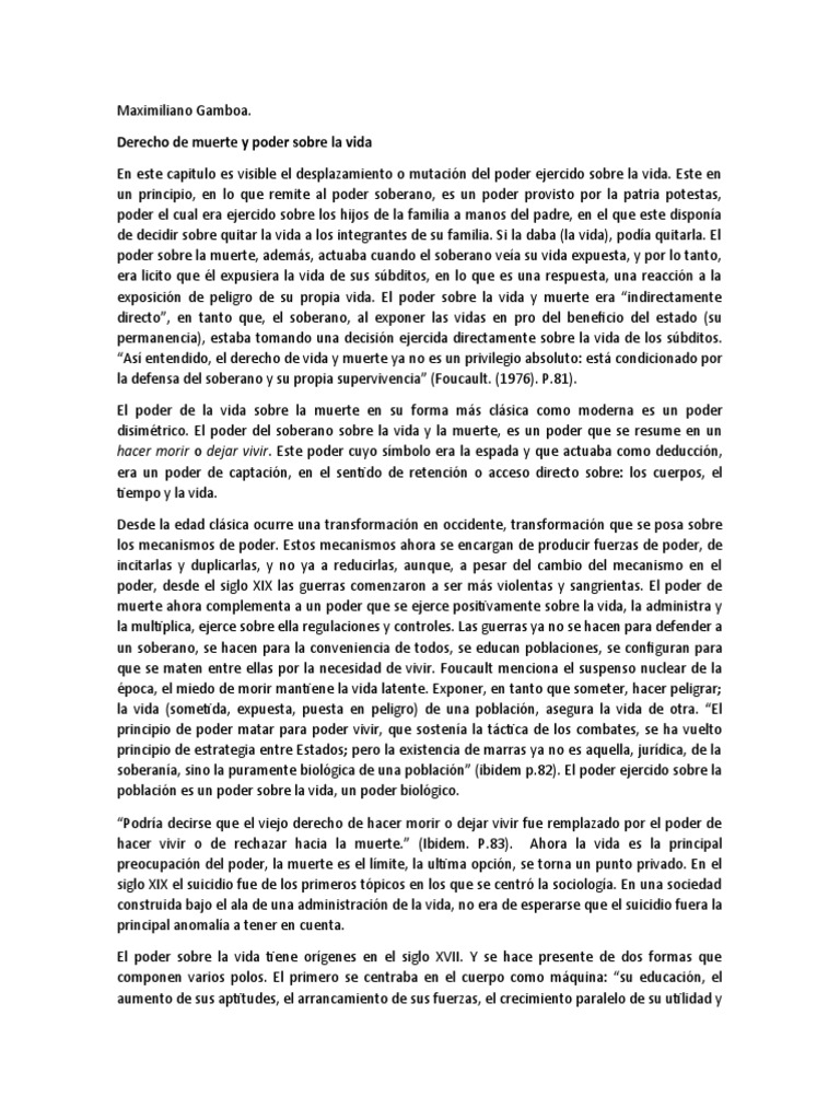 8 Apuntes Derecho de Muerte y Poder Sobre La Vida | PDF | La sexualidad ... 8 Apuntes Derecho de Muerte y Poder Sobre La Vida | PDF | La sexualidad ...