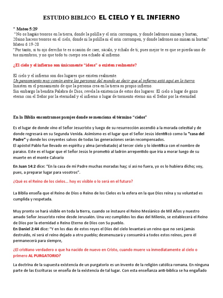 El Cielo y El Infierno | PDF | Infierno | Purgatorio