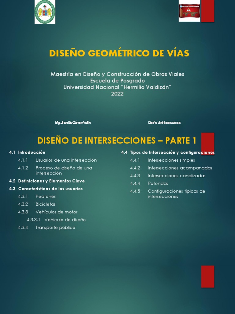 Clase 5 - Diseño de Intersecciones | PDF | Intersección (carretera) | Peatonal