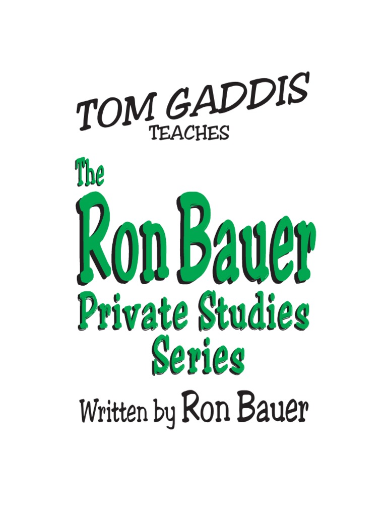 Tom Gaddis Teaches Ron Bauer LIVE | PDF | Magic (Illusion)