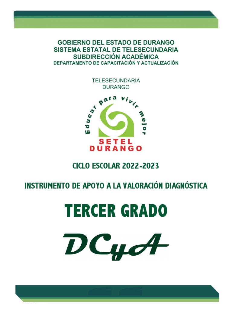 Diagnostico Tercero Instrumento 22 23 Dcya | PDF | Electricidad | Electrón