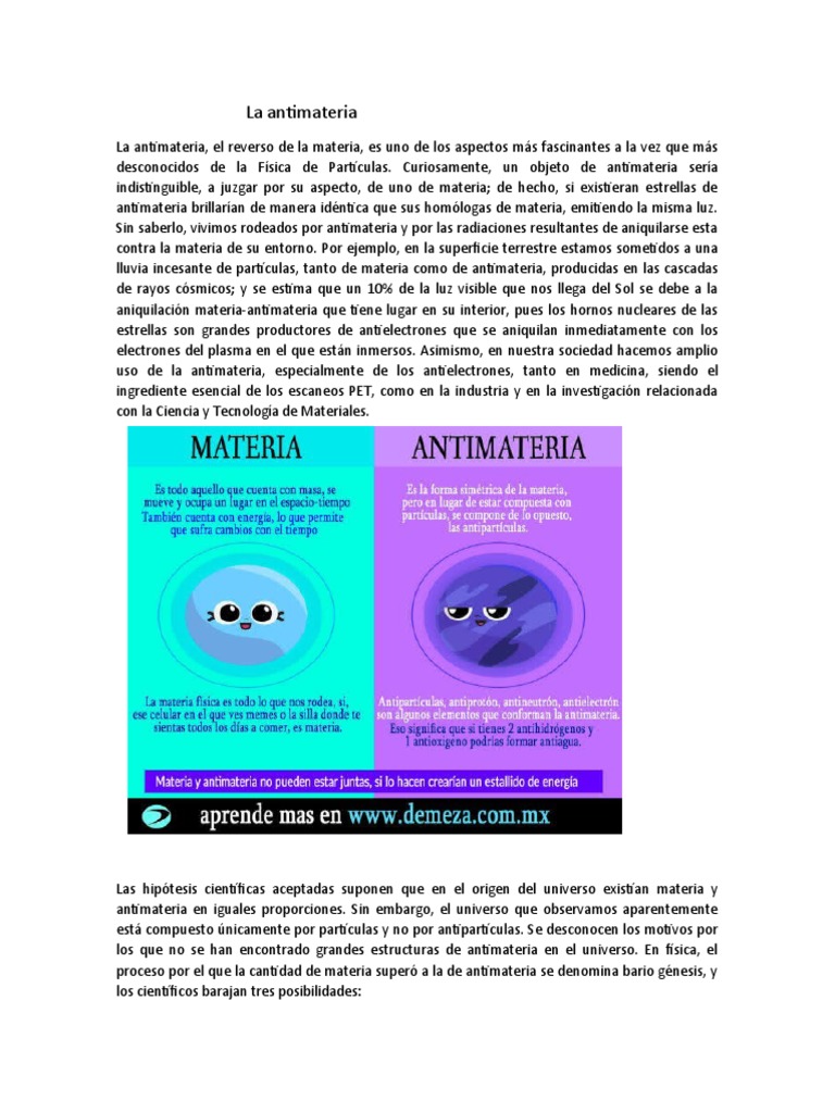 La Antimateria: Origen y Aplicaciones | PDF | Importar | Universo