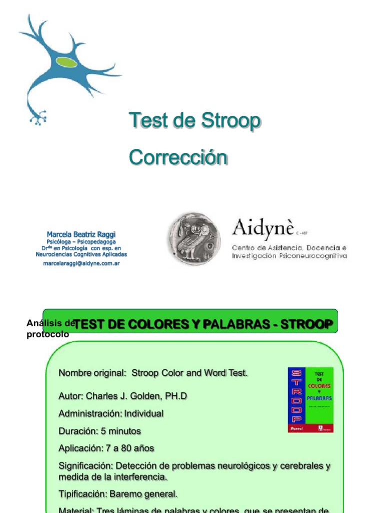 Análisis detallado del protocolo y resultados del Test de Stroop | PDF ...