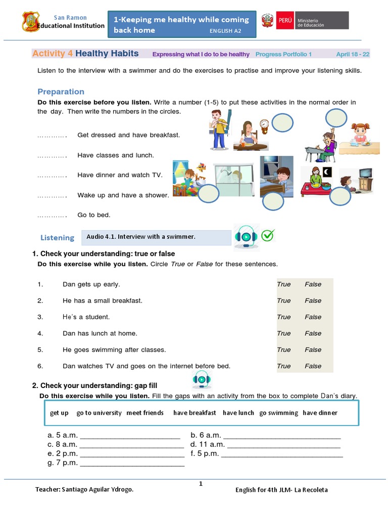 Activity 4 Healthy Habits 4° - A2 L | PDF | Foods | Superfood