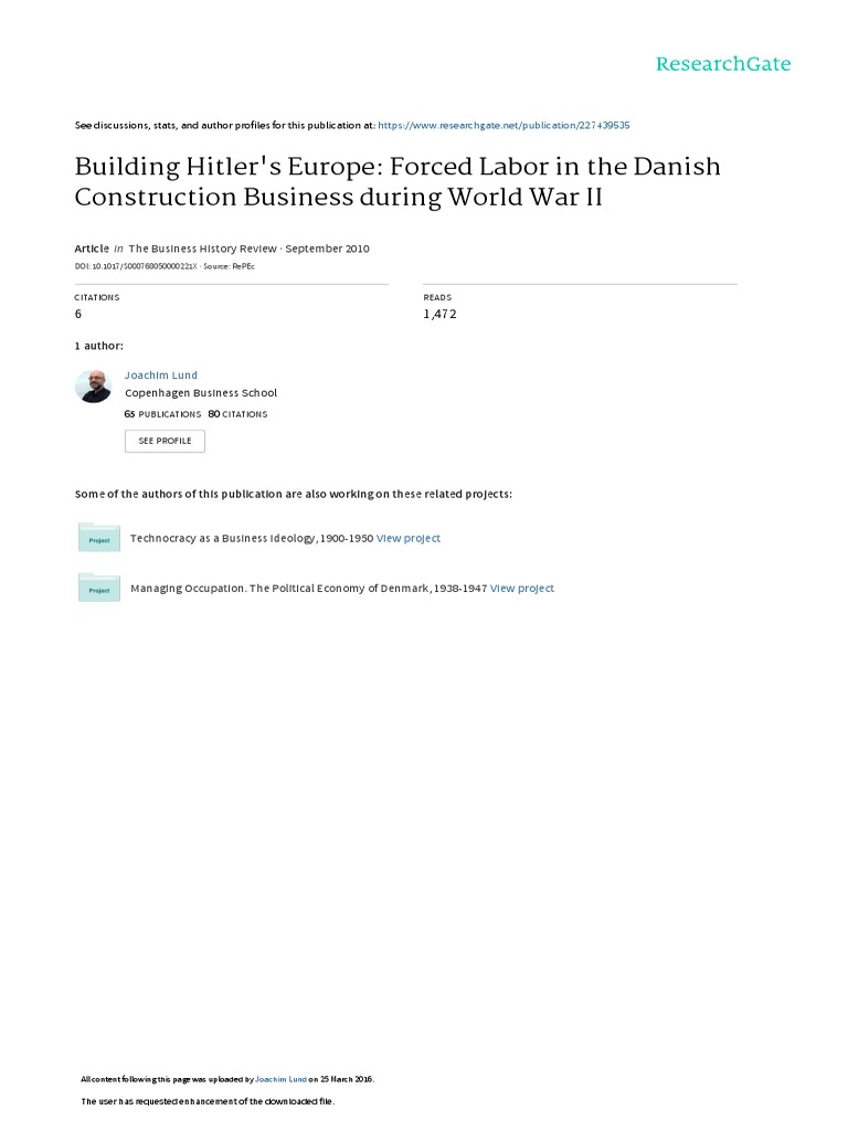 Building Hitlers Europe Forced Labor in The Danis | PDF | Nazi Germany ...