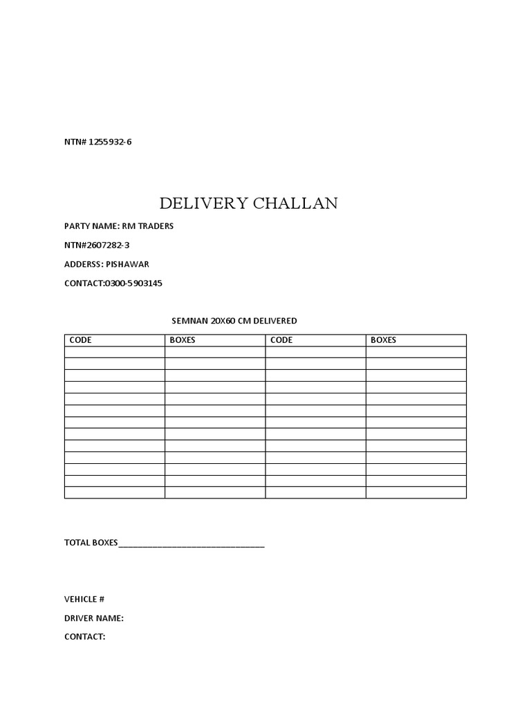RM Traders Challan | PDF