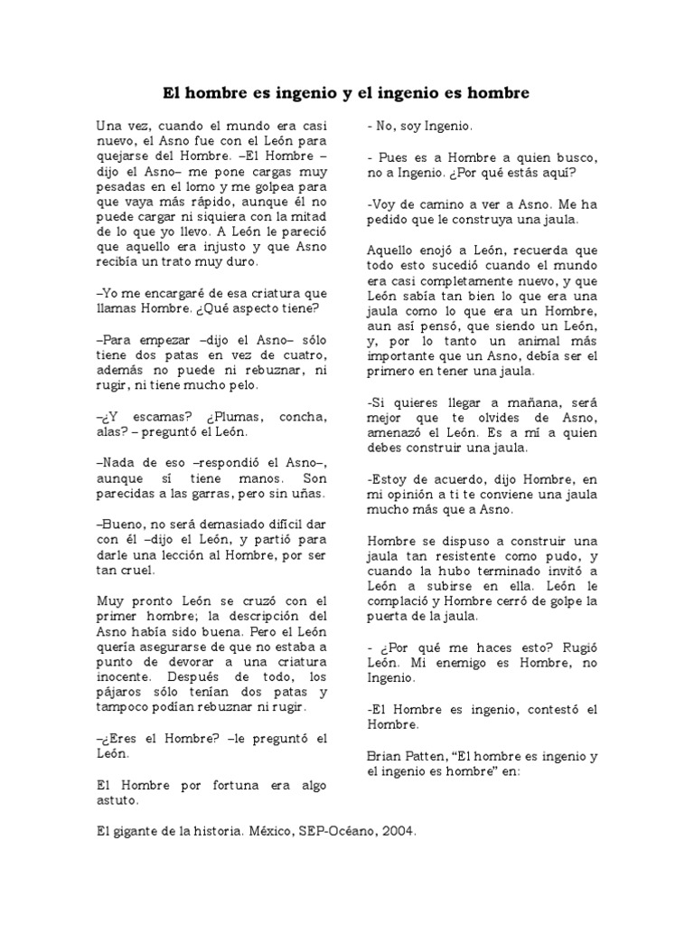 El Hombre Es Ingenio y El Ingenio Es Hombre | PDF | León | Burro
