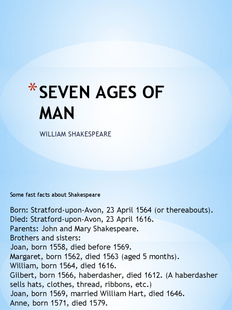 Seven Ages of Man | PDF | William Shakespeare | Poetry