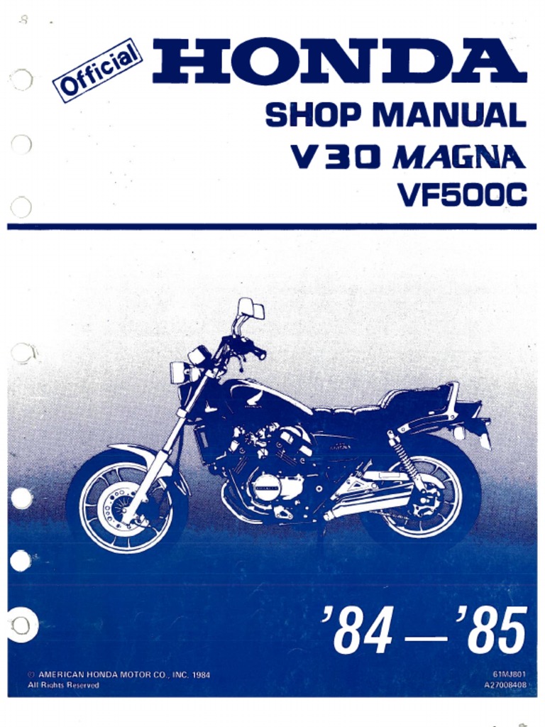 VF500C Magna Workshop Manual 84-85 | PDF