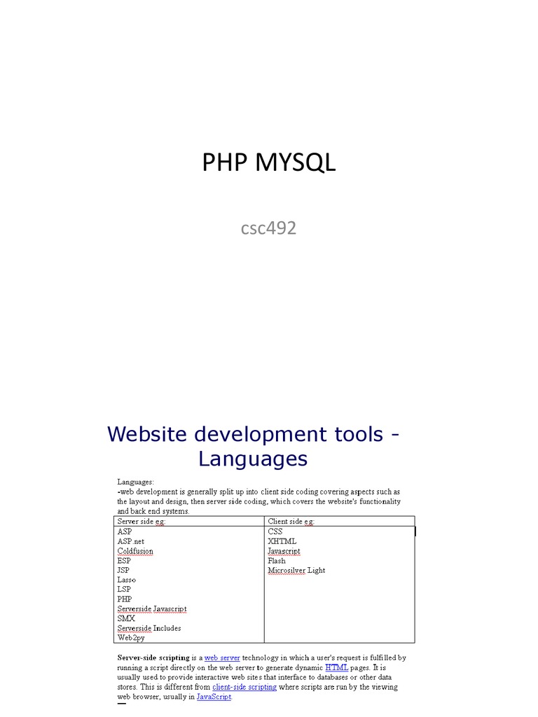 PHP Mysql | PDF | Php | Pear