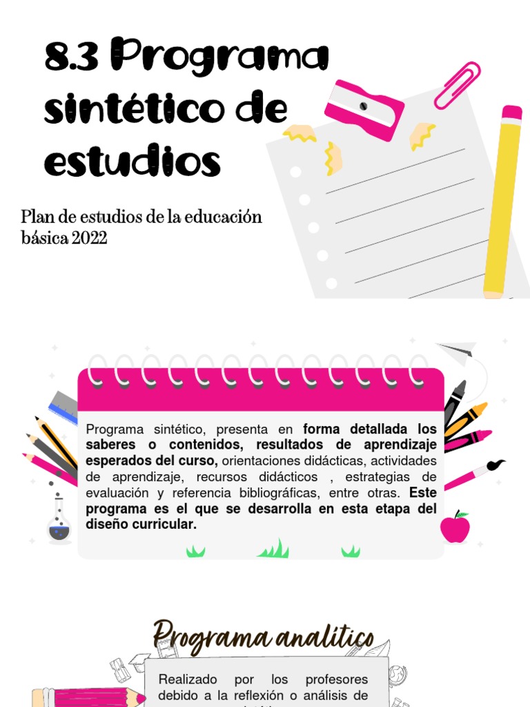 programa sintético 2023 | PDF