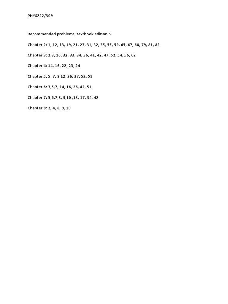 Recommended Problems | PDF