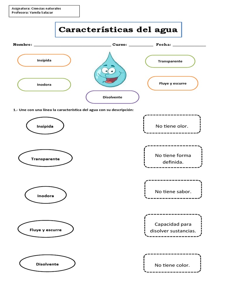 Características fundamentales del agua | PDF | Agua | Comida y bebida
