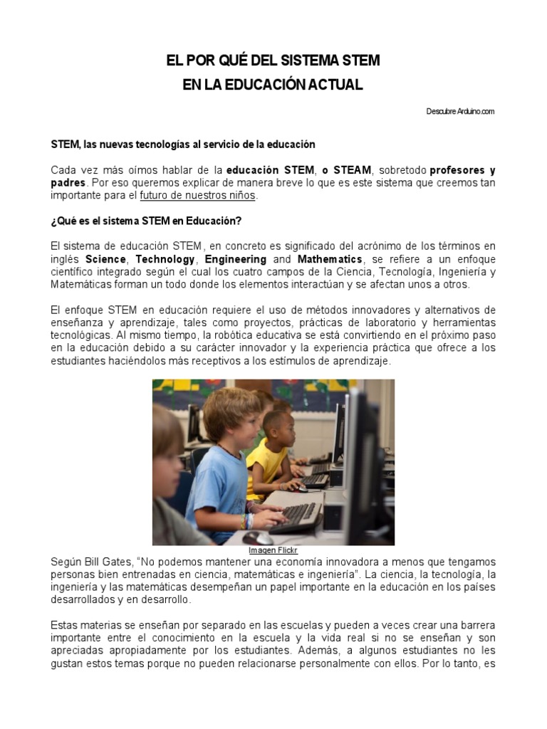 Importancia del Sistema STEM en Educación | PDF | Ciencia, Tecnología ...