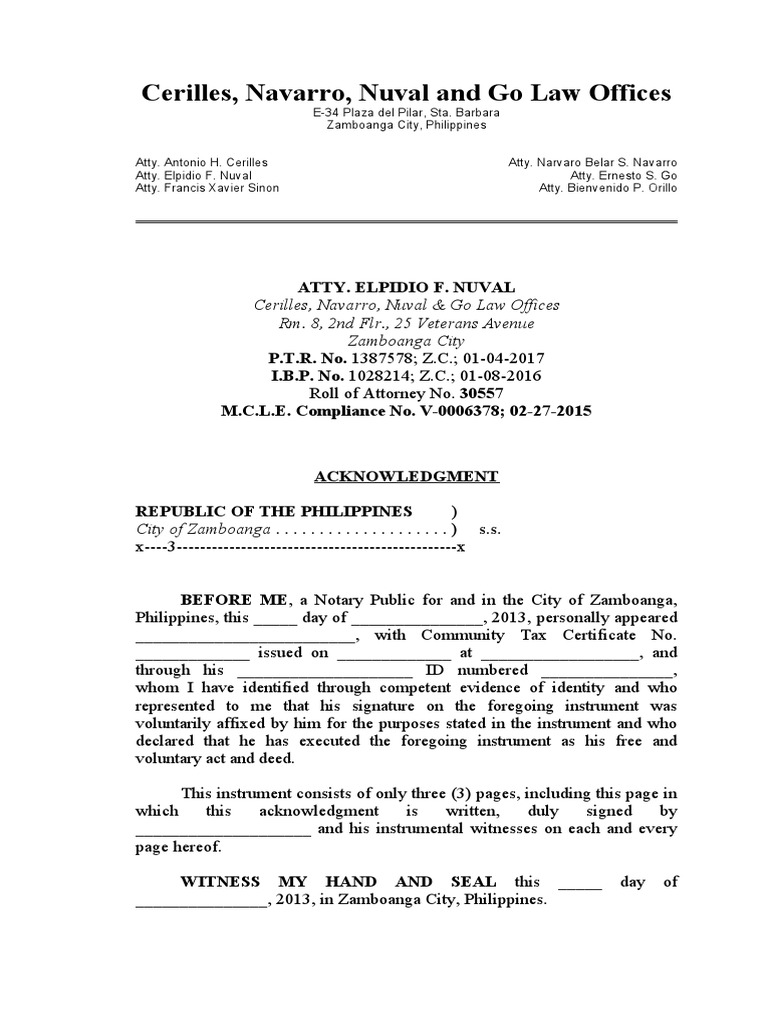 Cerilles, Navarro, Nuval and Go Law Offices | PDF | Legal Organizations | Justice