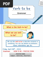 Verb To Be Presentation | PDF | Grammar | Language Families