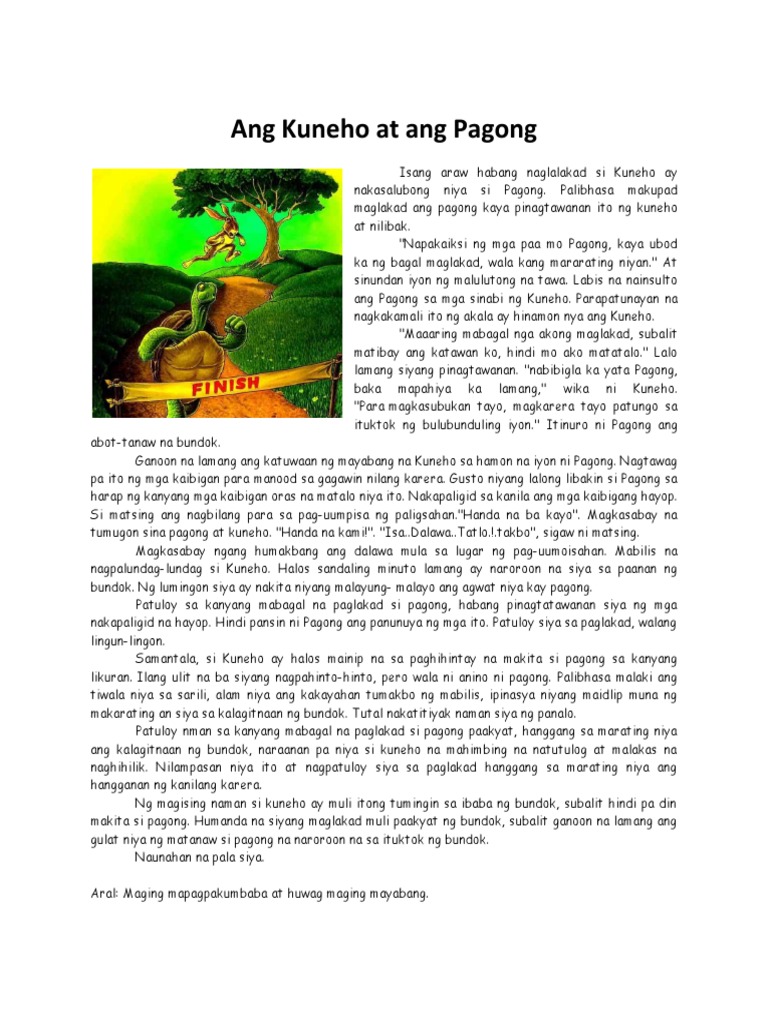 Ang Kuneho at ang Pagong | PDF