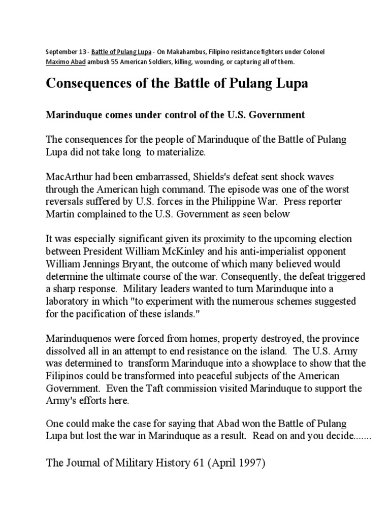 Battle of Pulang Lupa | PDF | Military